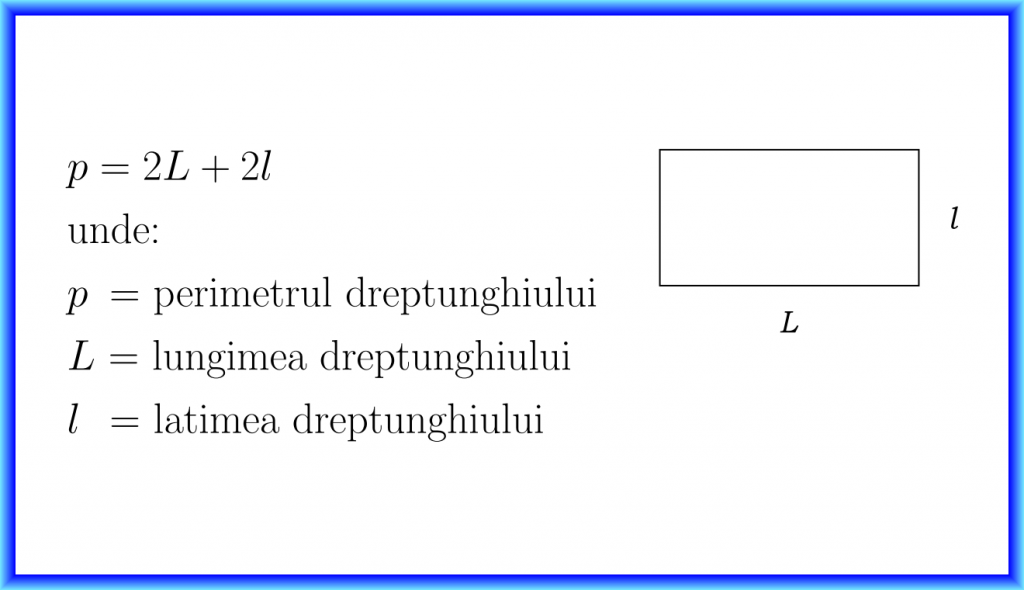 Perimetrul dreptunghiului (formula și figura) – Matematica E Simplă