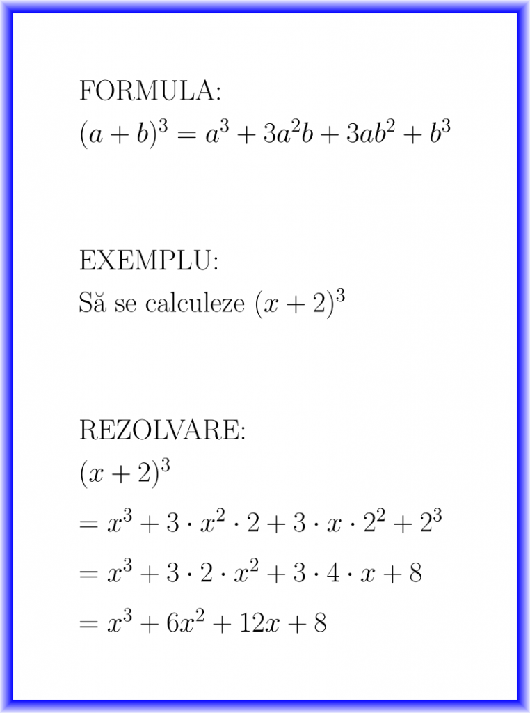 Binom la cub : formulă și exemplu rezolvat : (a + b)^3 – Matematica E ...